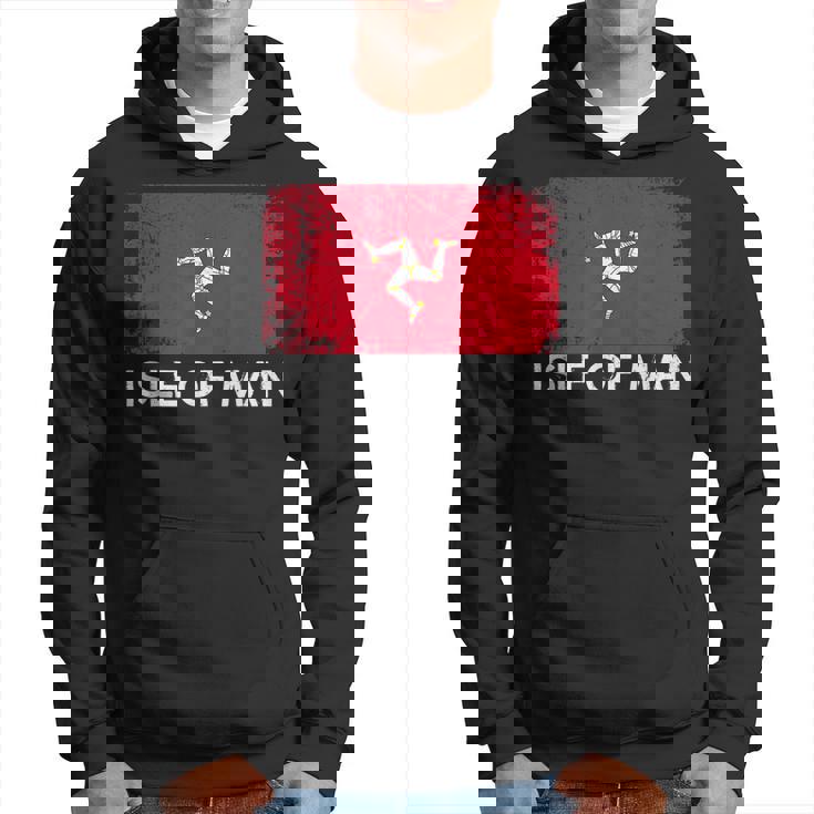 Manx Flag | Vintage Made In Isle Of Man Gift Hoodie | Seseable
