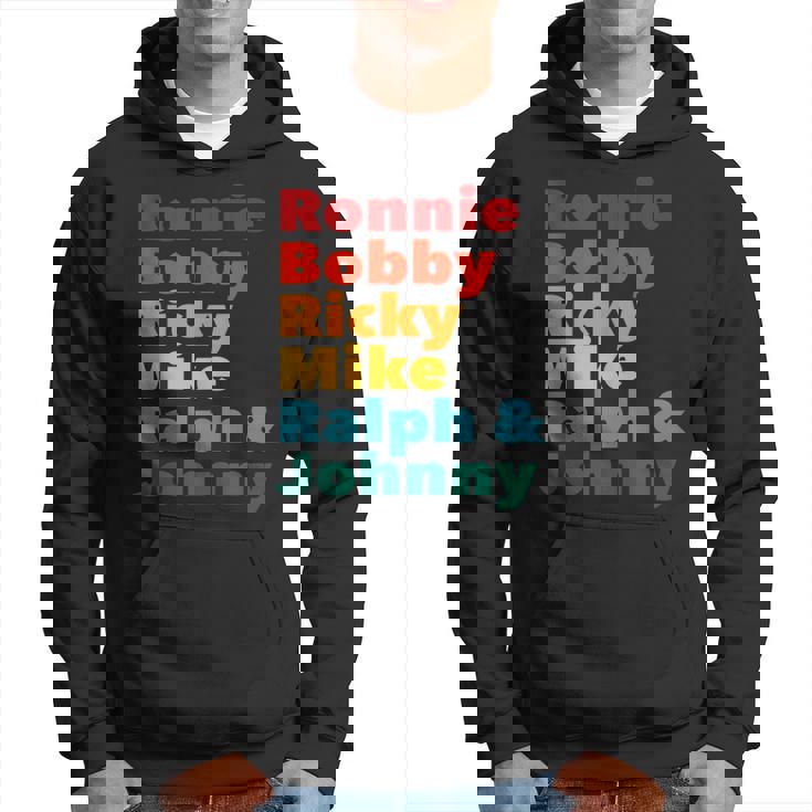 Ronnie Bobby Ricky Mike Ralph And Johnny 80S Hip-Hop Meme Hoodie | Mazezy