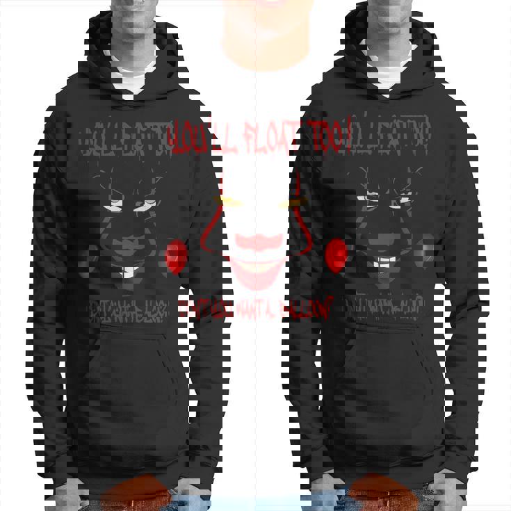 Scary Clown Face Horror Halloween Costume Youll Float Too Hoodie - Seseable
