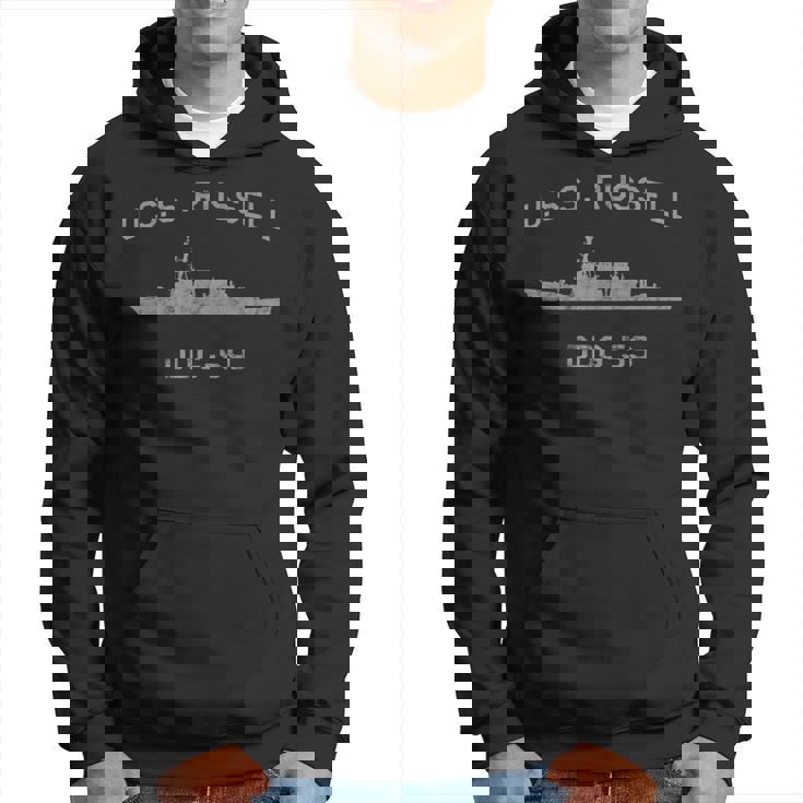 Uss Russell Ddg-59 Destroyer Ship Waterline Profile Hoodie | Seseable
