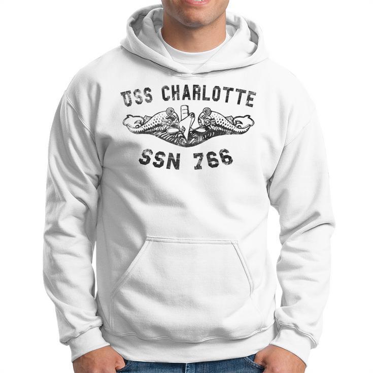 Uss Charlotte Ssn 766 Attack Submarine Badge Vintage Hoodie | Seseable