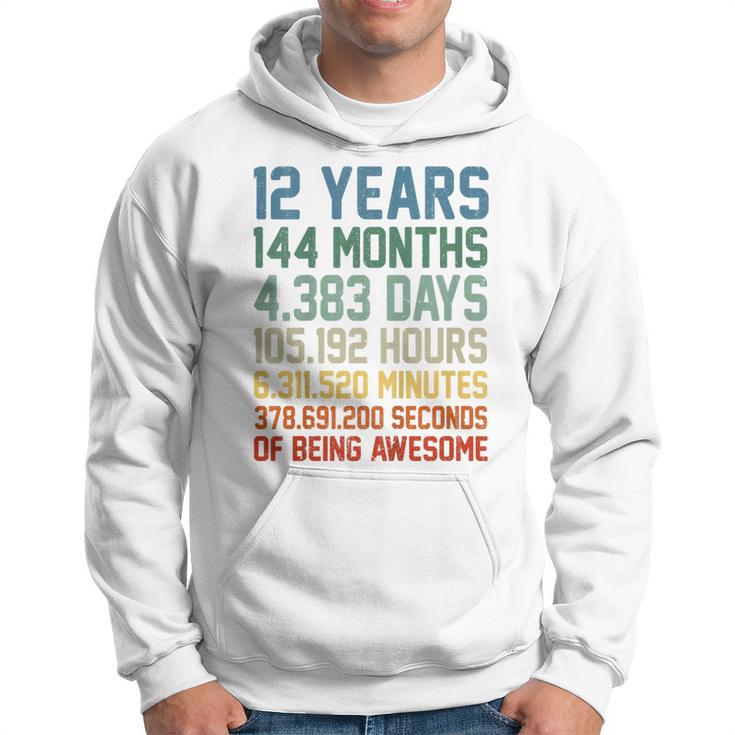 Vintage 12Th Birthday Shirt Gift 12 Years Old Being Awesome Hoodie | Mazezy