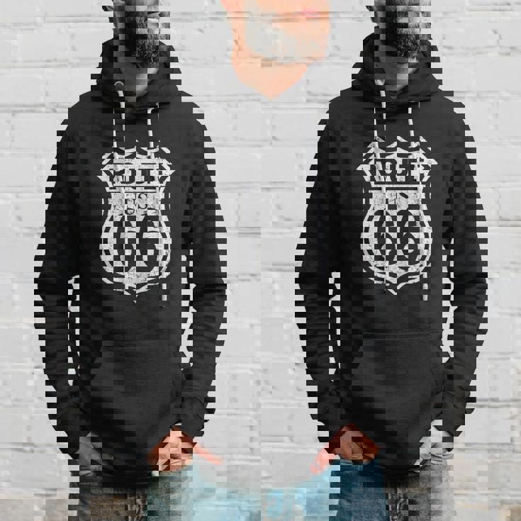 Pattern Design Rute 66 Hot Rod Speed Way V2 Hoodie - Monsterry