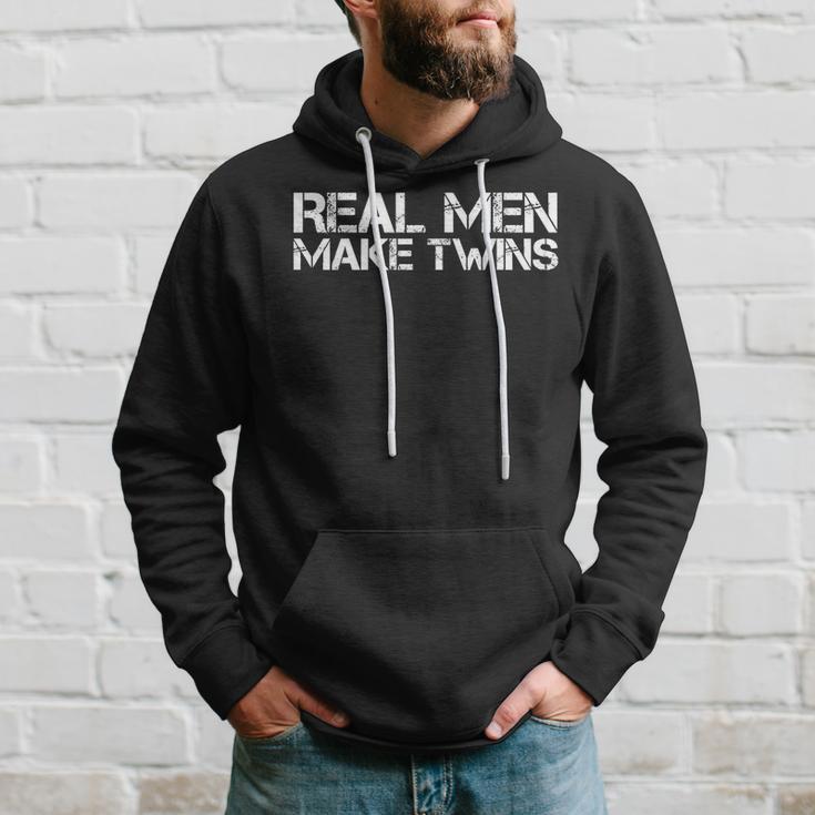 Real Men Make Twins Funny New Dad Joke Daddy Humor Vintage Hoodie | Mazezy