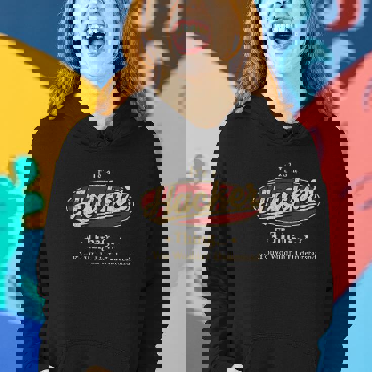 Hacker Name Hacker Family Name Crest Women Hoodie - Seseable