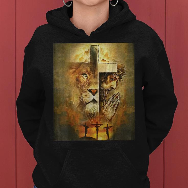 Christian Religious Jesus The Lion Of Judah Cross Retro V2 Women Hoodie ...