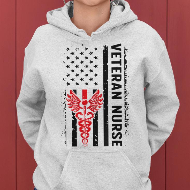 Veteran Nurse Us Flag Veteran Nursing V2 Women Hoodie - Seseable