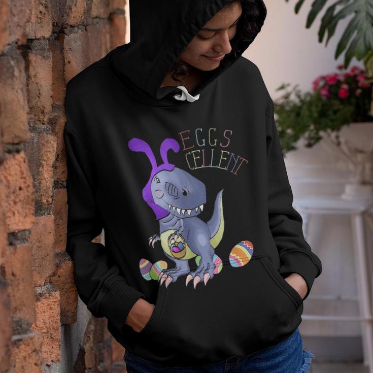 Kids Easter Basket T Rex Stuffers Eggscellent Stuffers Youth Hoodie ...