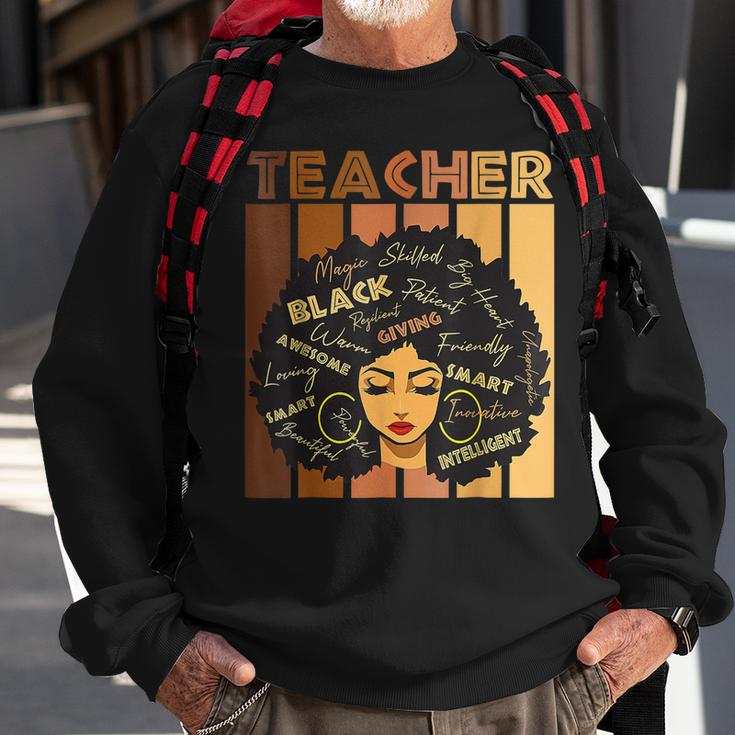 Black Woman Teacher Afro Black History Month Melanin V2 Sweatshirt | Seseable
