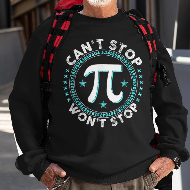 Cant Stop Pi Wont Stop Pi Day Vintage Retro Symbol Math Sweatshirt ...