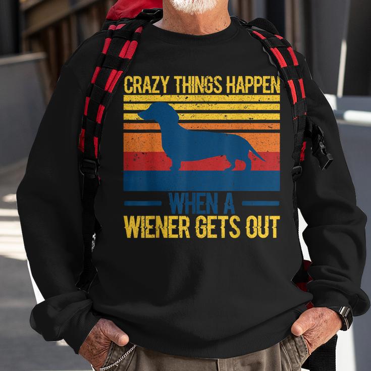 Crazy Things Happen When A Wiener Gets Out V3 Sweatshirt - Seseable