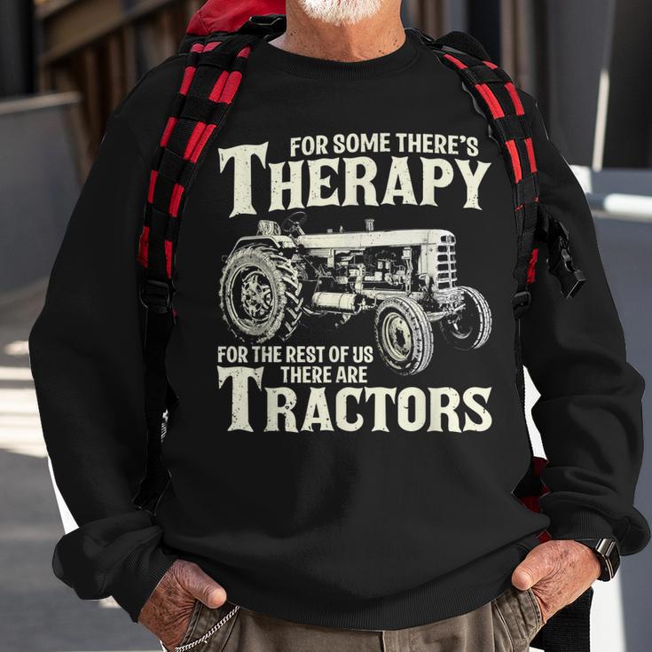 Funny Tractor Farmer Therapy Vintage Farm Tractor Farming Men Women ...