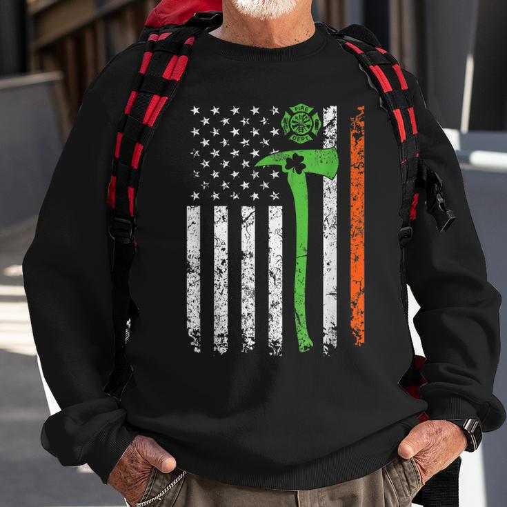 Irish Firefighter St Patricks Day Fireman Gif Sweatshirt - Seseable