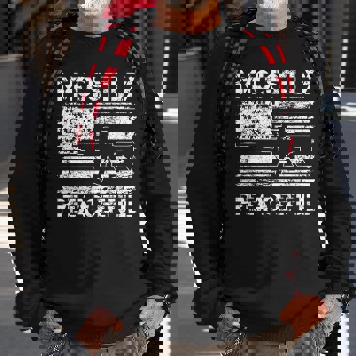 Mostly Peaceful - Pro Guns 2Nd Amendment Ar15 Usa Funny Gun Sweatshirt ...