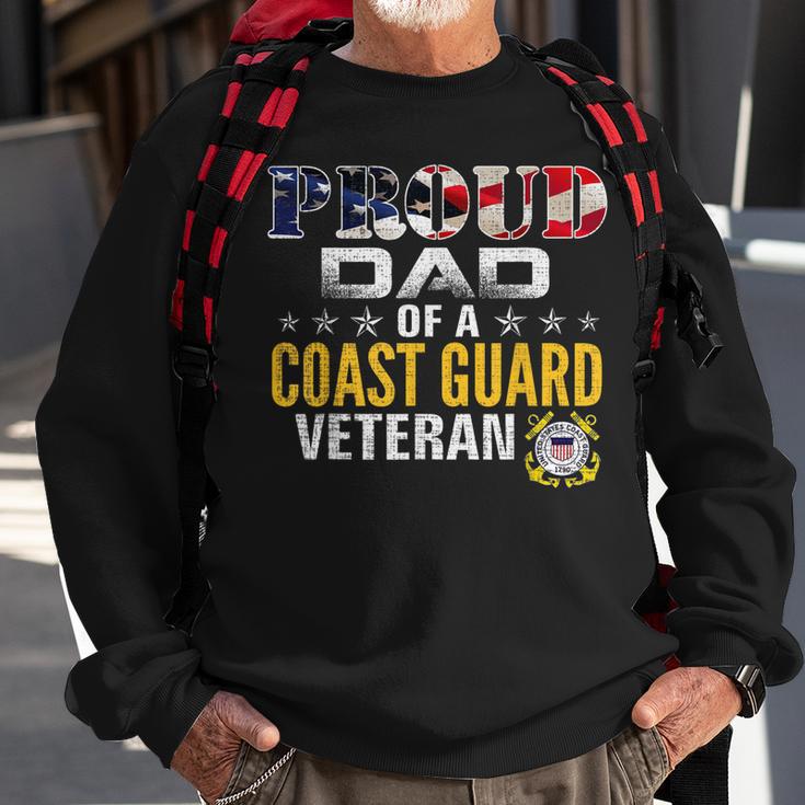 Proud Dad Of A Coast Guard Veteran American Flag Military Sweatshirt ...
