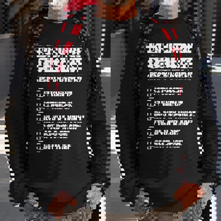 Tech Support Checklist Funny Tech Support Gift Sweatshirt - Thegiftio