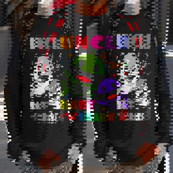 Uncle Of The Baby Shark Birthday Uncle Shark Sweatshirt - Seseable