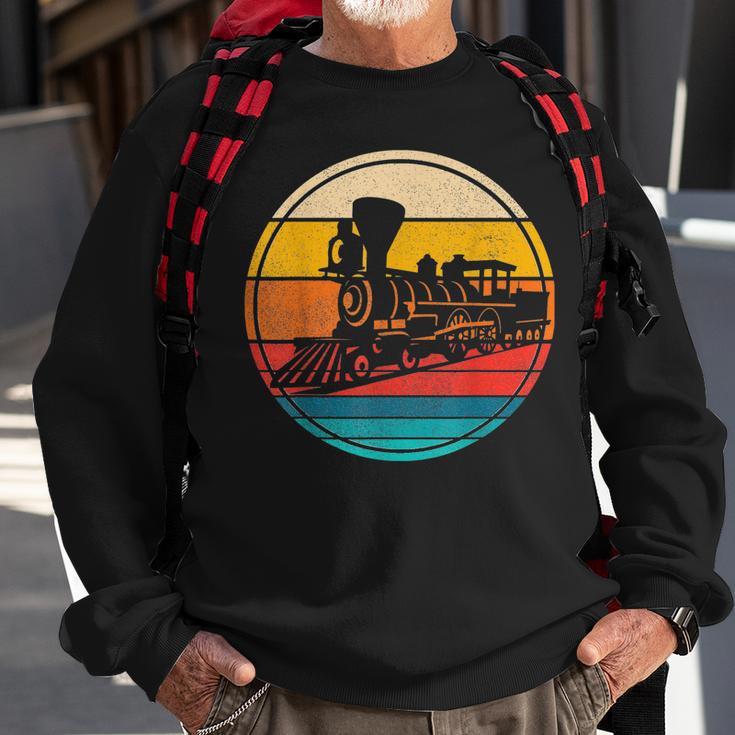 Vintage Railway Fan Locomotive Railroad Train Lover Sweatshirt - Seseable