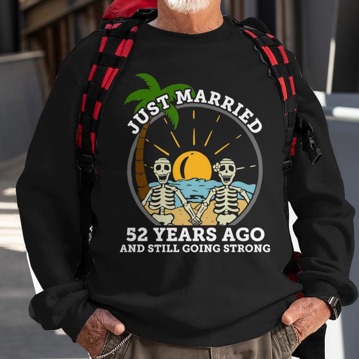 Wedding Anniversary Couple Married 52 Years Ago Skeleton Sweatshirt ...