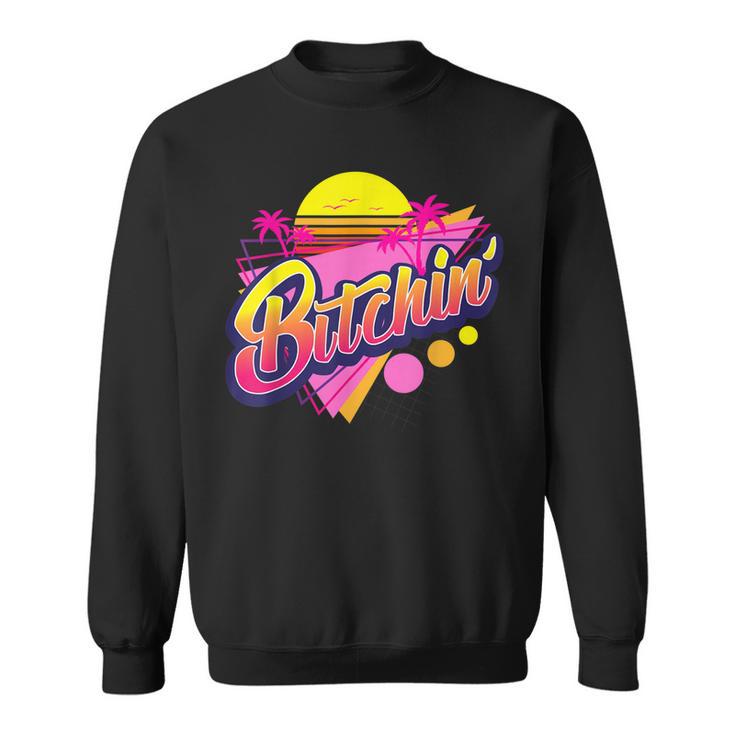 1980S Bitchin 80S Retro Vintage Palm Trees & Sunset Design Sweatshirt ...