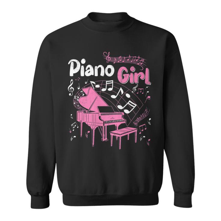 Piano Girl Pianist Music Notes Keyboard Musical Notes Cute Sweatshirt ...