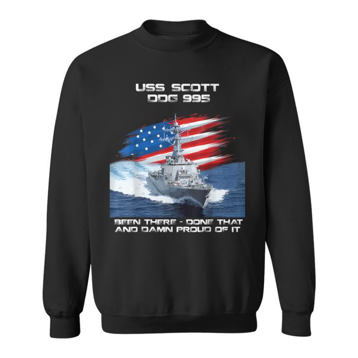 Uss Scott Ddg-995 Destroyer Ship Usa Flag Veteran Father Day Sweatshirt ...