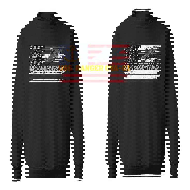 Aircraft Carrier Uss Ranger Cva-61 Veterans Day Fathers Day Sweatshirt ...