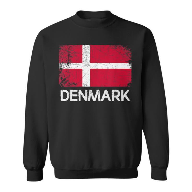 Danish Flag | Vintage Made In Denmark Gift Sweatshirt - Seseable