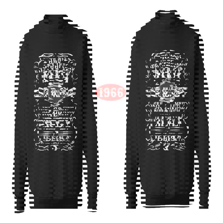 March 1966 The Man Myth Legend 57 Year Old Birthday Gifts Sweatshirt ...