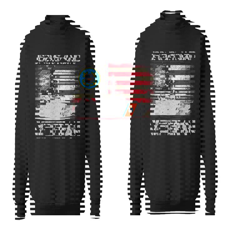 Us Coast Guard Veteran T Vintage Veteran Flag V2 Sweatshirt | Seseable