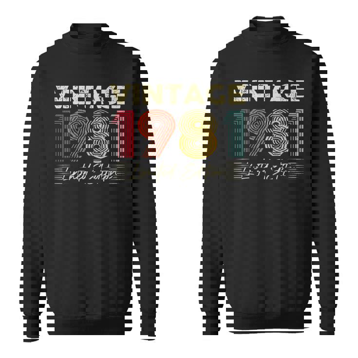 Vintage 1981 Wedding Anniversary Born In 1981 Birthday Party V2 Sweatshirt