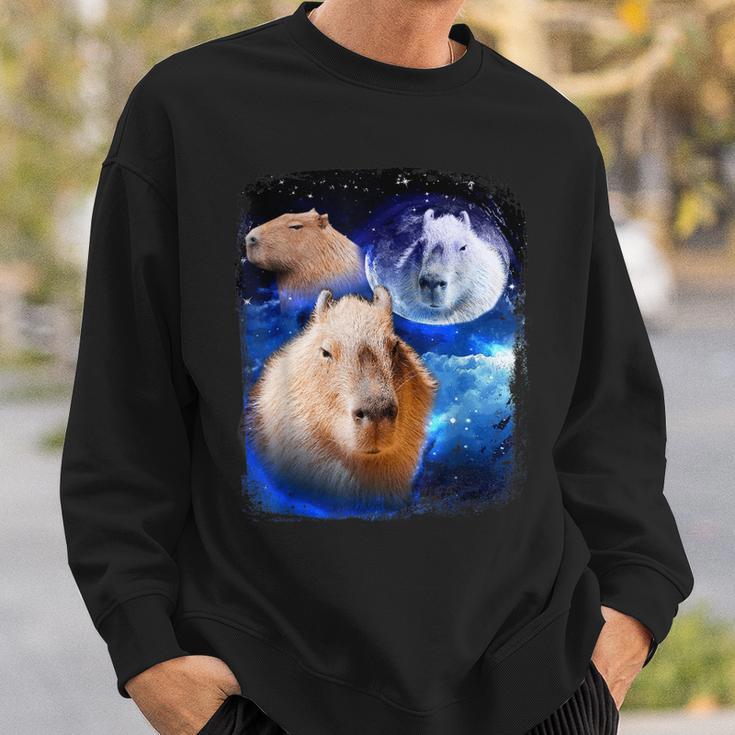 Capybara Meme Moon Funny Capybaras Vintage Kawaii Men Women Sweatshirt ...