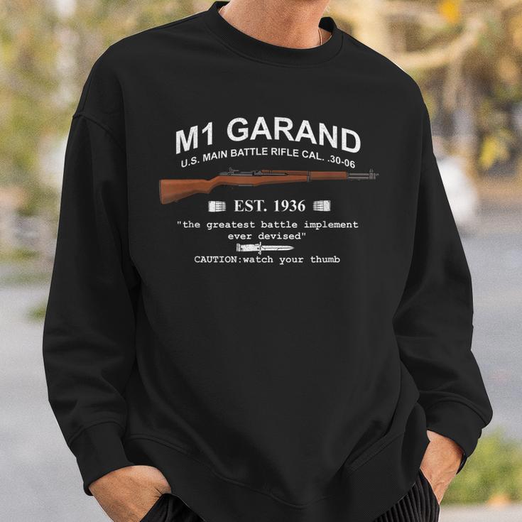 M1 Garand Rifle Gun Wwii Watch Your Thumb Est 1936 Graphic Sweatshirt ...