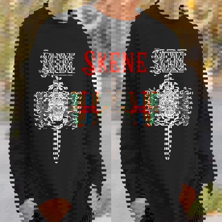 Skene Scottish Clan Family Name Tartan Lion Sword Men Women Sweatshirt ...