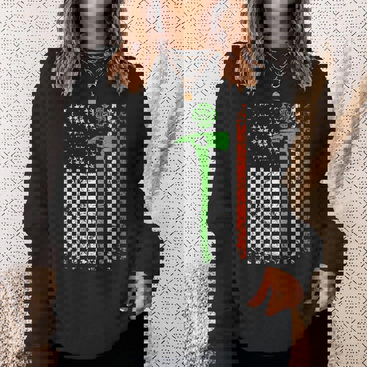 Irish Firefighter St Patricks Day Fireman Gif Sweatshirt - Seseable