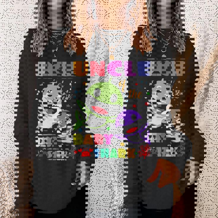 Uncle Of The Baby Shark Birthday Uncle Shark Sweatshirt - Seseable