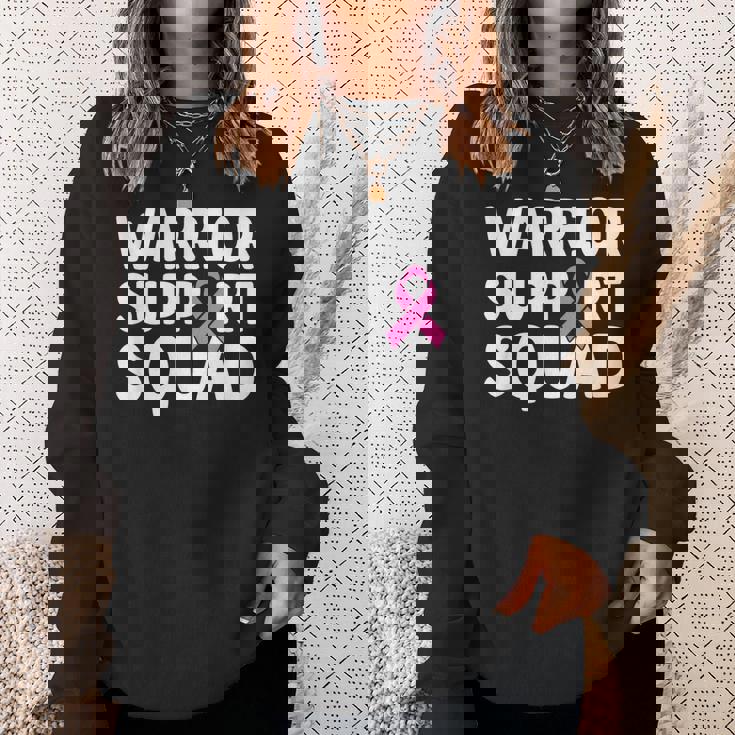 Warrior Support Pink Ribbon Squad Breast Cancer Sweatshirt | Mazezy