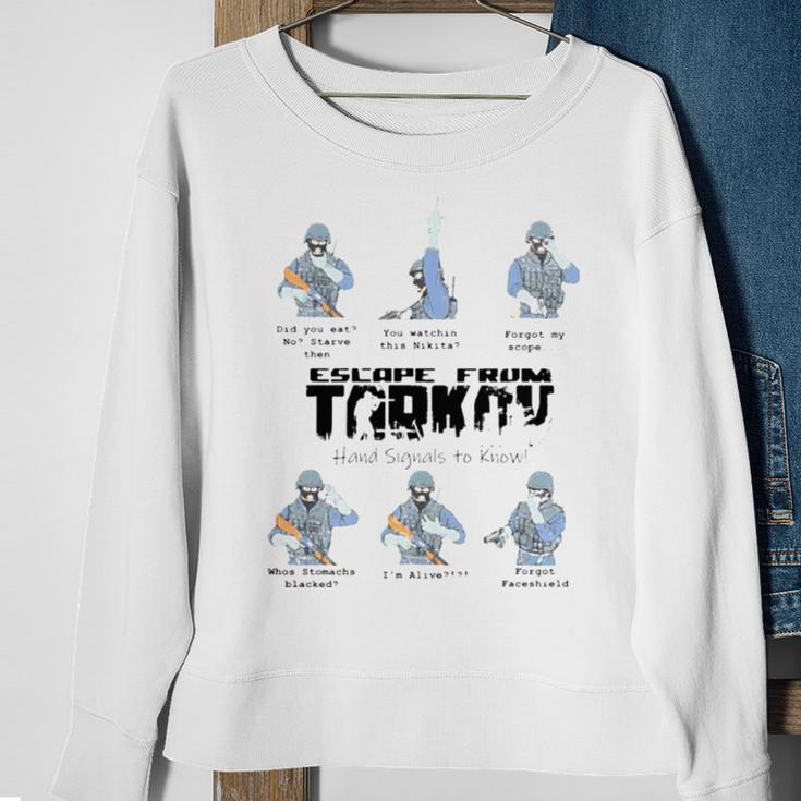 Tarkov Hand Signs Escape From Tarkov Sweatshirt | Mazezy