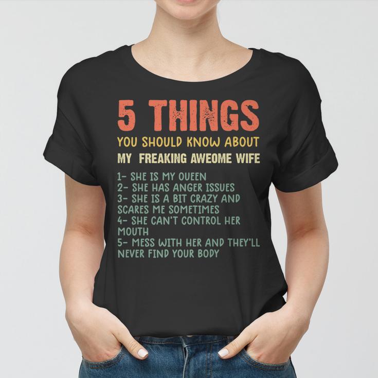 Mens 5 Things You Should Know About My Wife She Is My Queen V3 Women T ...