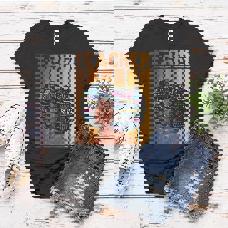 Black Woman Teacher Afro Black History Month Melanin V5 Women T-shirt - Seseable