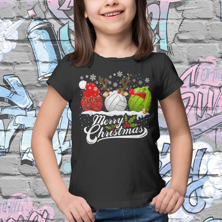 Christmas Volleyball Ball Santa Hat Elf Reindeer Funny Xmas Youth T ...