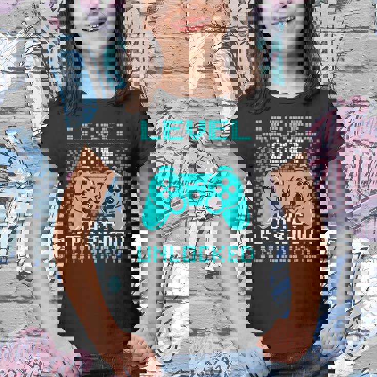 Kids Boy Level 100 Days Of School Unlocked Gamer Video Games V2 Youth T ...