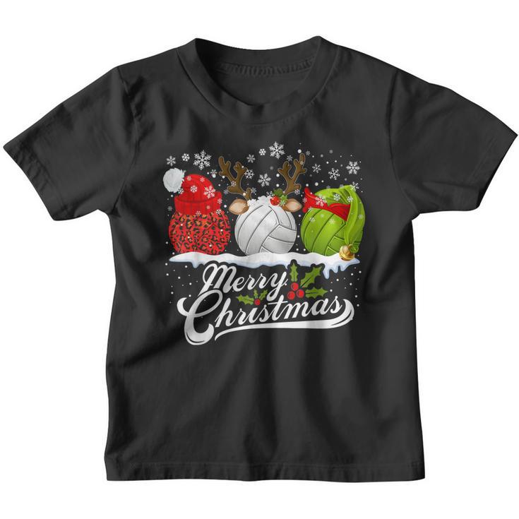 Christmas Volleyball Ball Santa Hat Elf Reindeer Funny Xmas Youth T ...