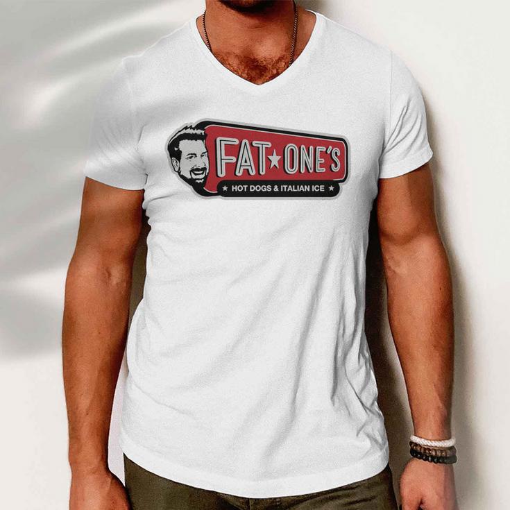 Fat One Hot Dogs And Italian Ice Men V-Neck Tshirt - Thegiftio UK