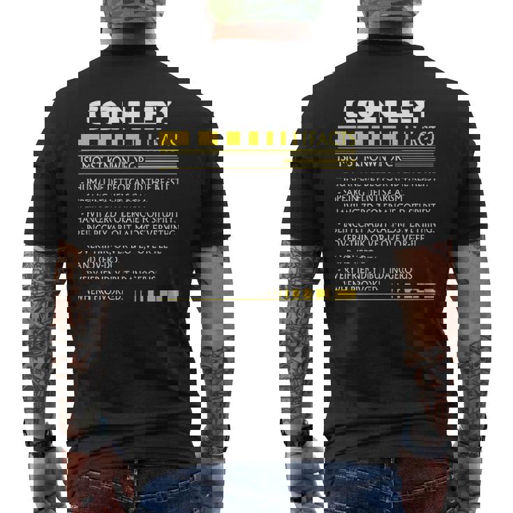 Conley Name Gift Conley Facts V2 Mens Back Print T-shirt - Seseable