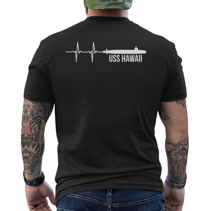 Ekg Heartbeat Uss Hawaii Ssn-776 Submarine Men's T-shirt Back Print ...