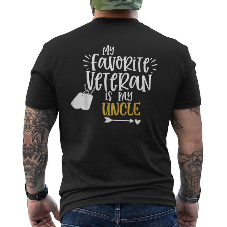 My Favorite Veteran Is My Uncle Military Men's T-shirt Back Print ...