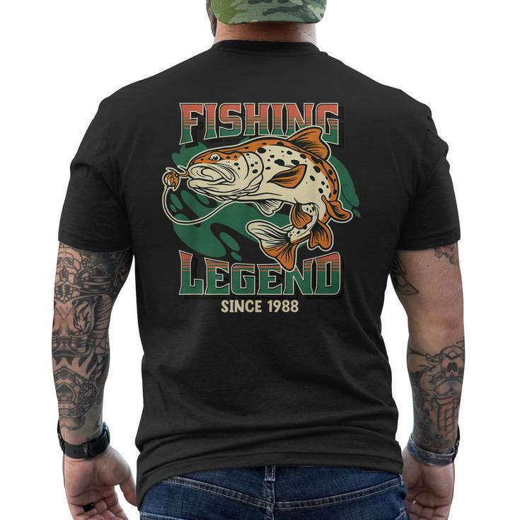 Fishing Legend Trout Bass Fisherman Since 1988 The Myth Mens Back Print ...