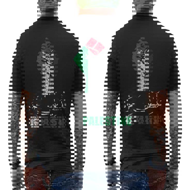 Free Palestine Arabic Support Palestine And Gaza Jerusalem Men's Back ...