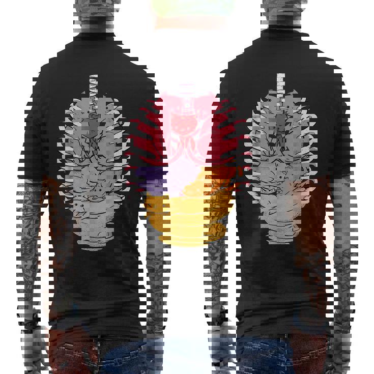 Human Anatomy Inspired Cat Organs Related Rib Cage Men's Back Print T ...